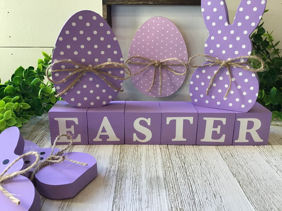 Easter Block Set "easter" Wood Blocks | Easter Tiered Tray| Easter Day ...