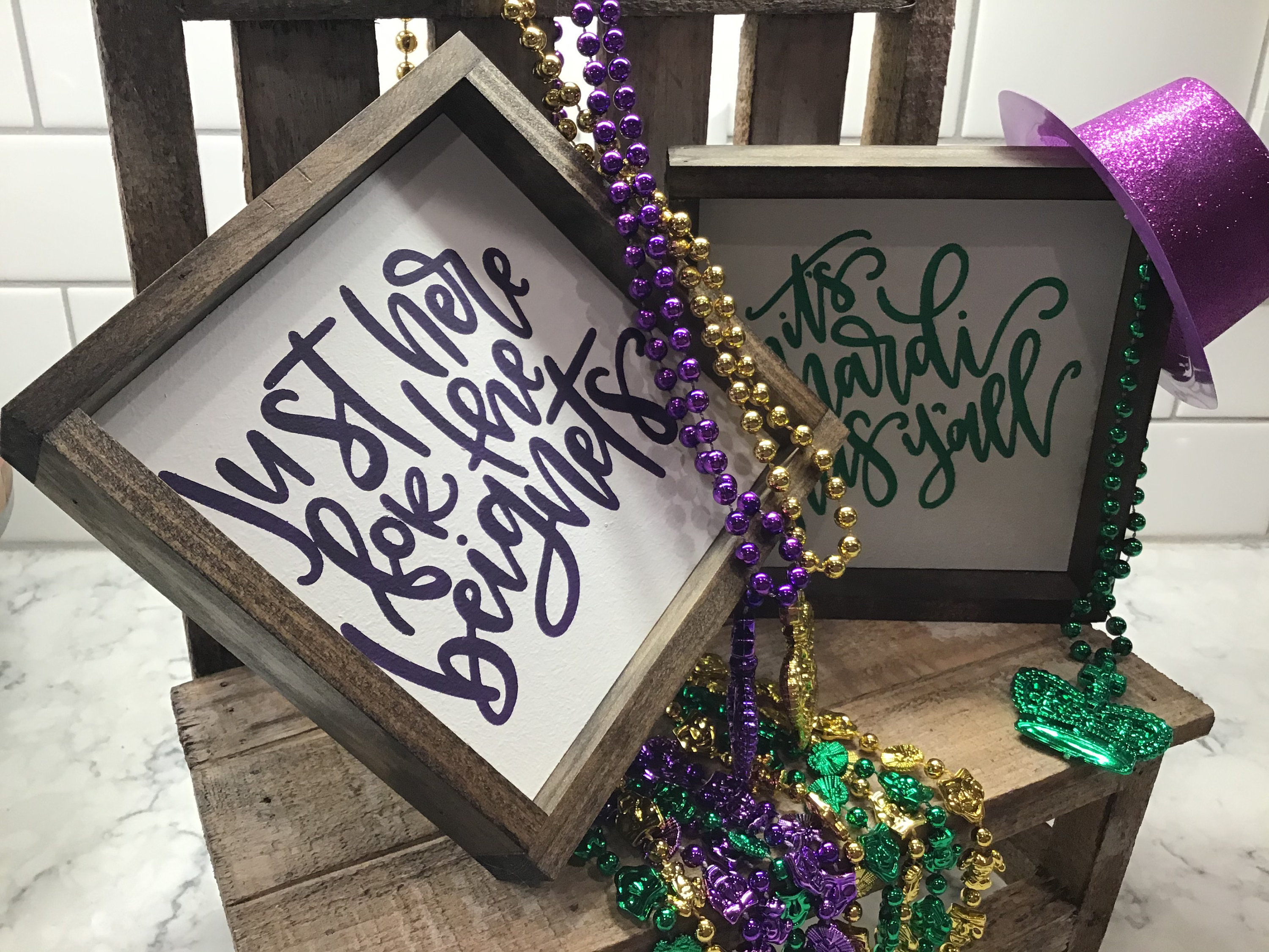 Mardi Gras Sign Just Here for the Beignets Sign Tier Tray - Etsy