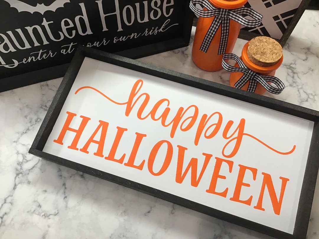 Happy Halloween Wood Sign |rae Dunn Inspired | Self Standing Sign ...