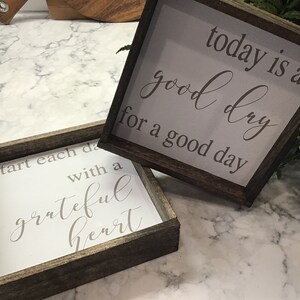 Mini Wood Sign today is Agood Day Sign Small Sign Tier Tray Tiered Tray ...