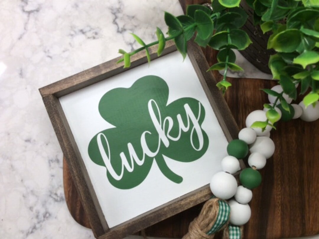 St. Patricks Day Sign | LUCKY Clover Sign | Sign Tier Tray | Tiered ...
