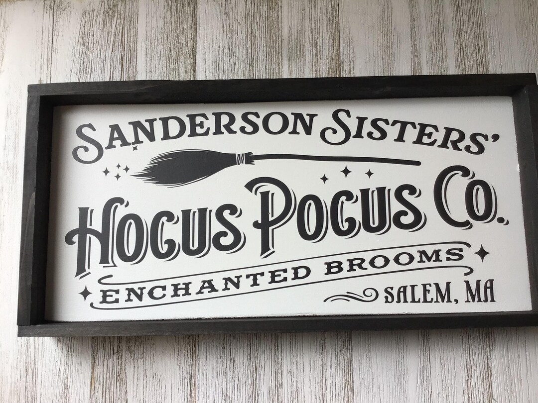 Halloween "sanderson Sisters Brooms" Wood Sign | Rae Dunn Inspired ...