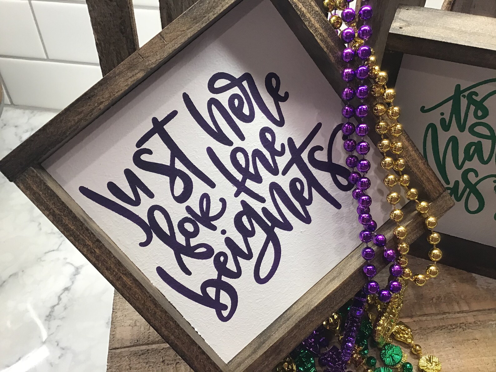 Mardi Gras Sign Just Here for the Beignets Sign Tier Tray | Etsy