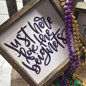 Mardi Gras Sign | Just Here for the Beignets | Sign Tier Tray | Tiered ...