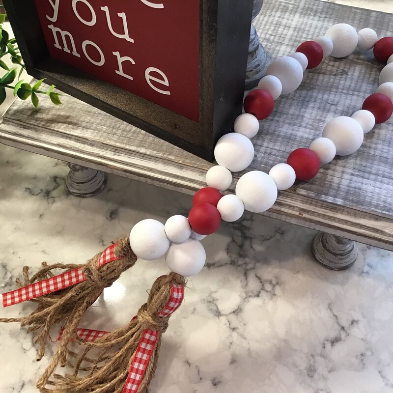 Red Beaded Garland - Etsy
