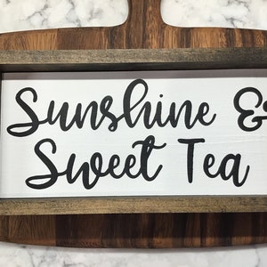 Mini Wood Sign | SUNSHINE & SWEET TEA | Small Sign Tier Tray | Tiered ...