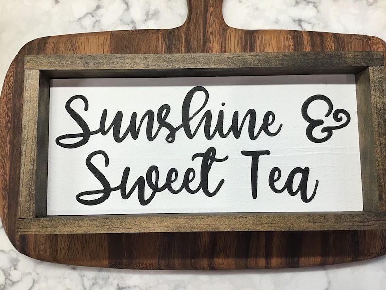 Mini Wood Sign | SUNSHINE & SWEET TEA | Small Sign Tier Tray | Tiered ...