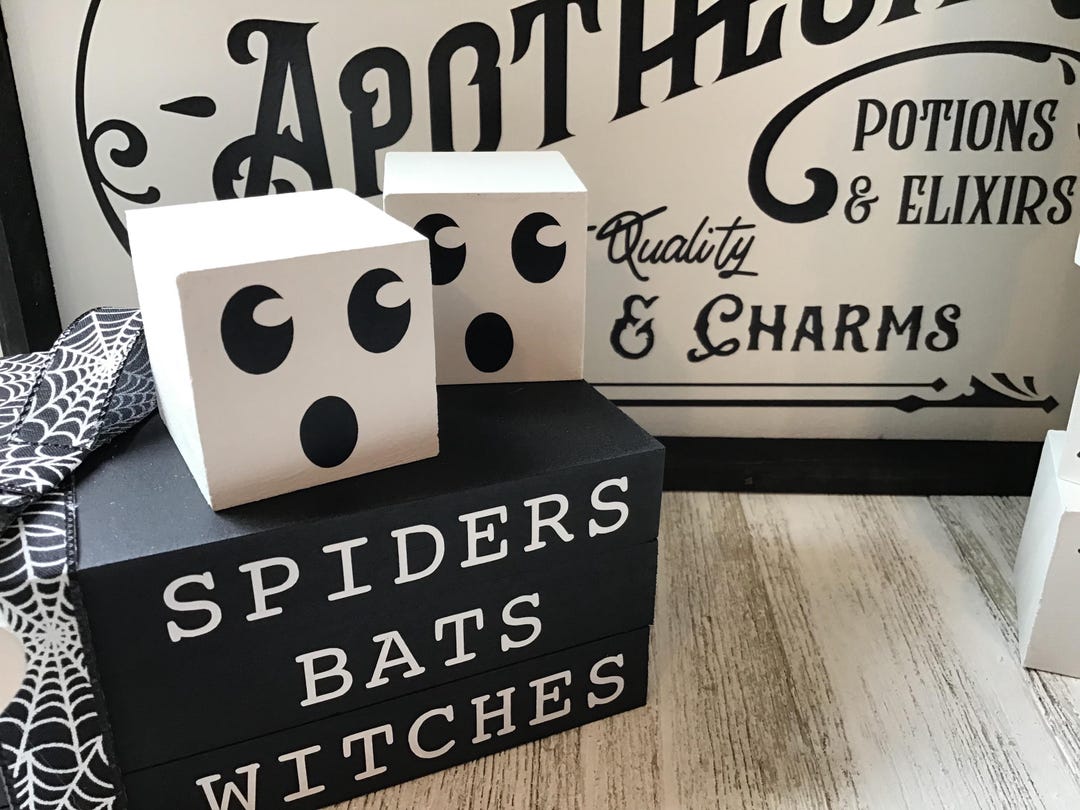 Halloween (2) Ghost Face Wood Blocks | Halloween Tiered Tray ...