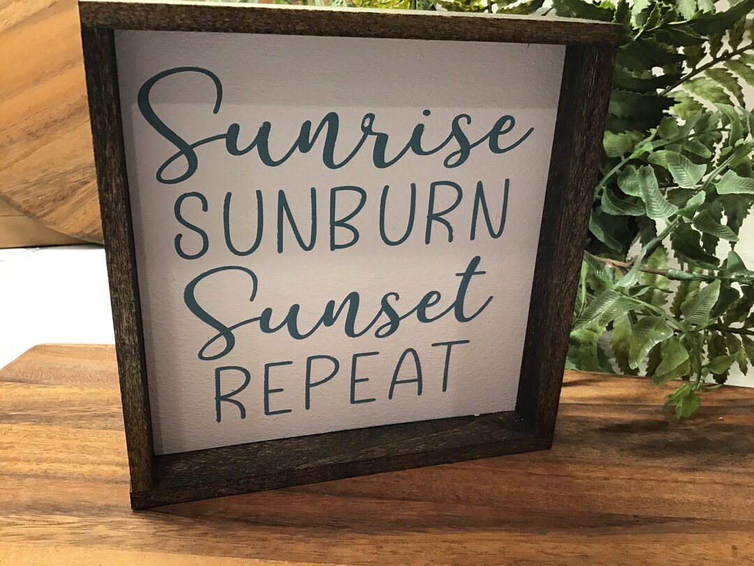 Sunrise, Sunburn, Sunset Sign | Beach Decor | Sign Tier Tray | Tiered ...