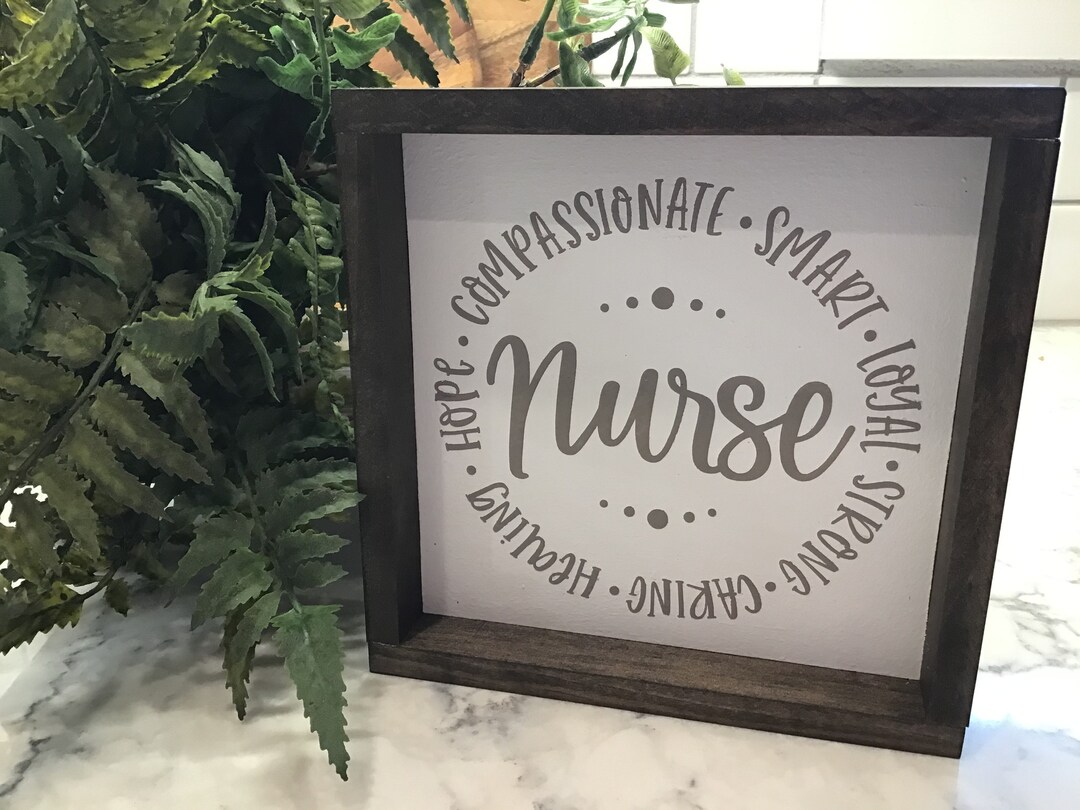 Mini Wood Sign | NURSE | Round Word| Tiered Tray Sign | Nurse Decor ...