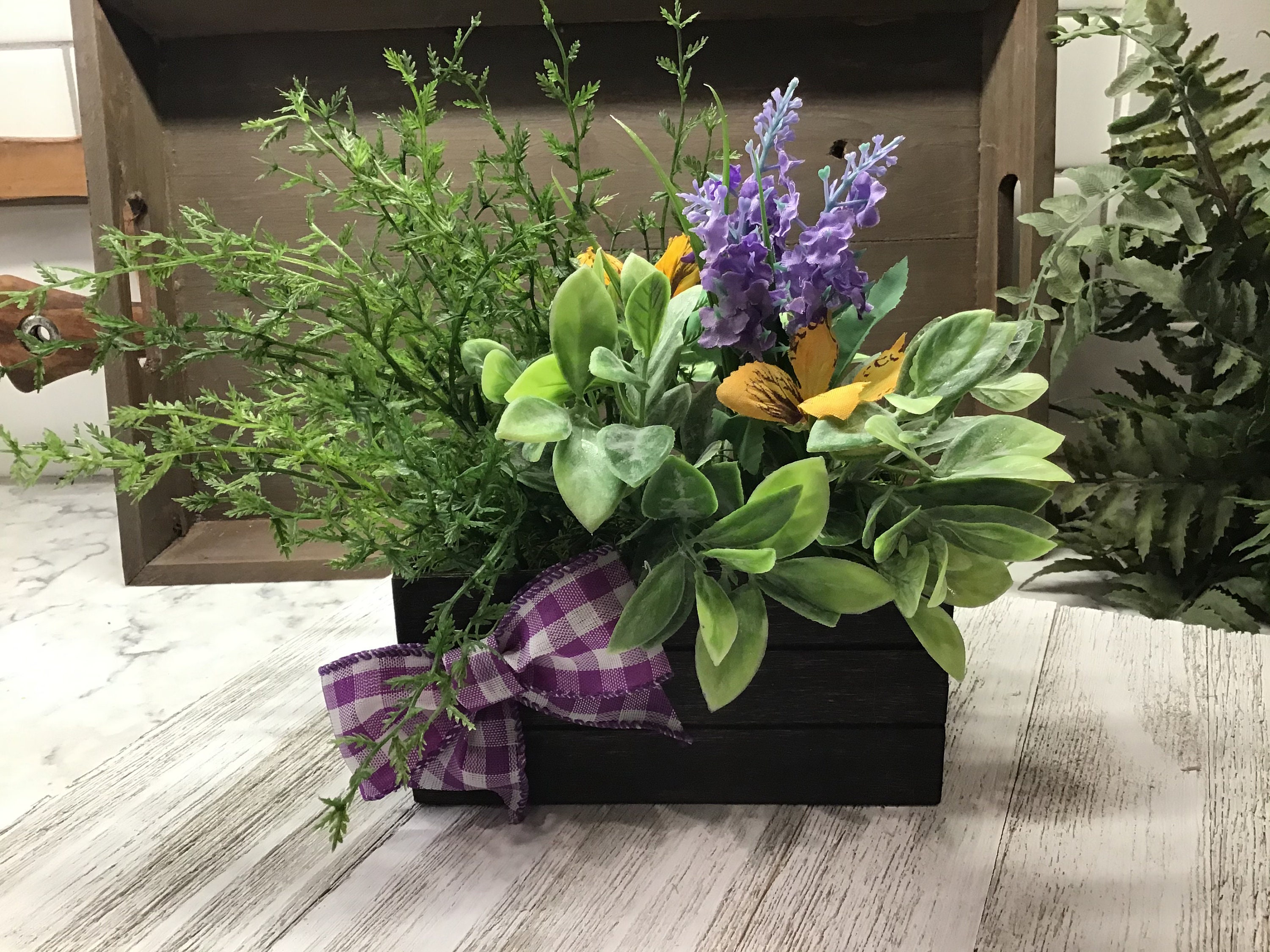 Mini Farmhouse SPRING Crate Floral Arrangement Farmhouse - Etsy