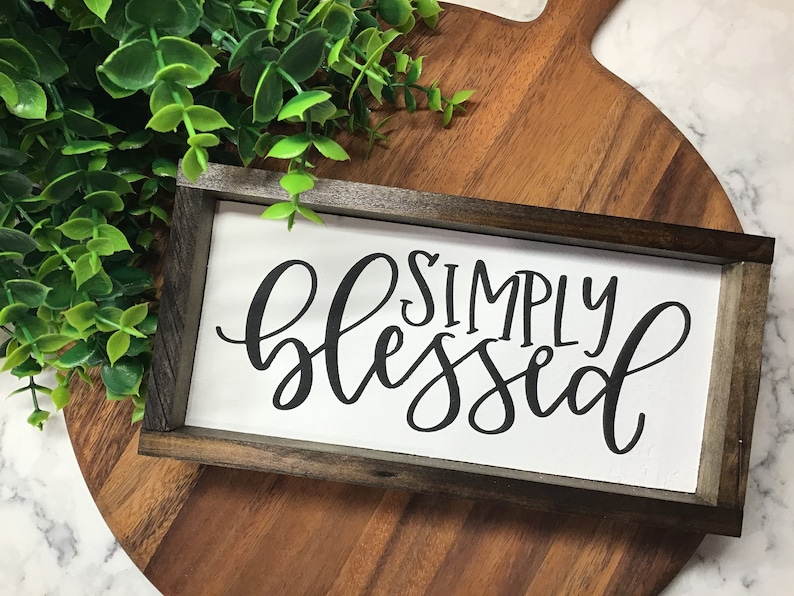 Mini Wood Sign SIMPLY BLESSED Small Sign Tier Tray - Etsy