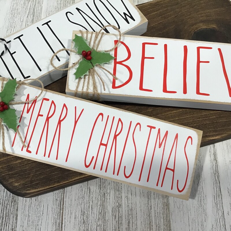 Christmas Wood Block Sign - Etsy