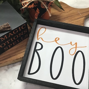 Halloween "hey Boo" Sign | Halloween Sign | Tiered Tray | Halloween ...