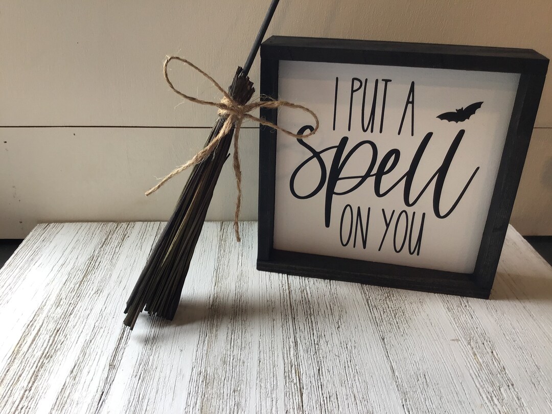 Mini Halloween Witch Broom With Jute Bow and Ribbon | Tiered Tray Mini ...
