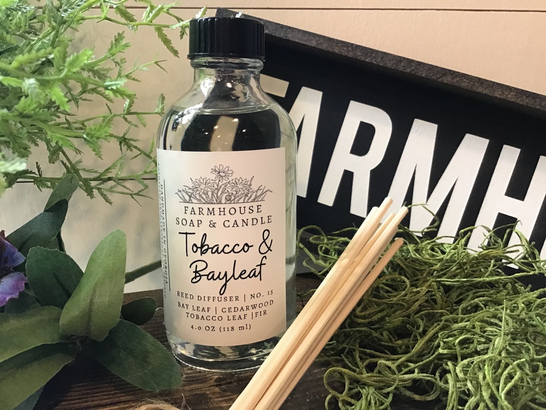 TOBACCO & BAYLEAF Fragrance 4oz Reed Diffuser | Home Diffuser ...