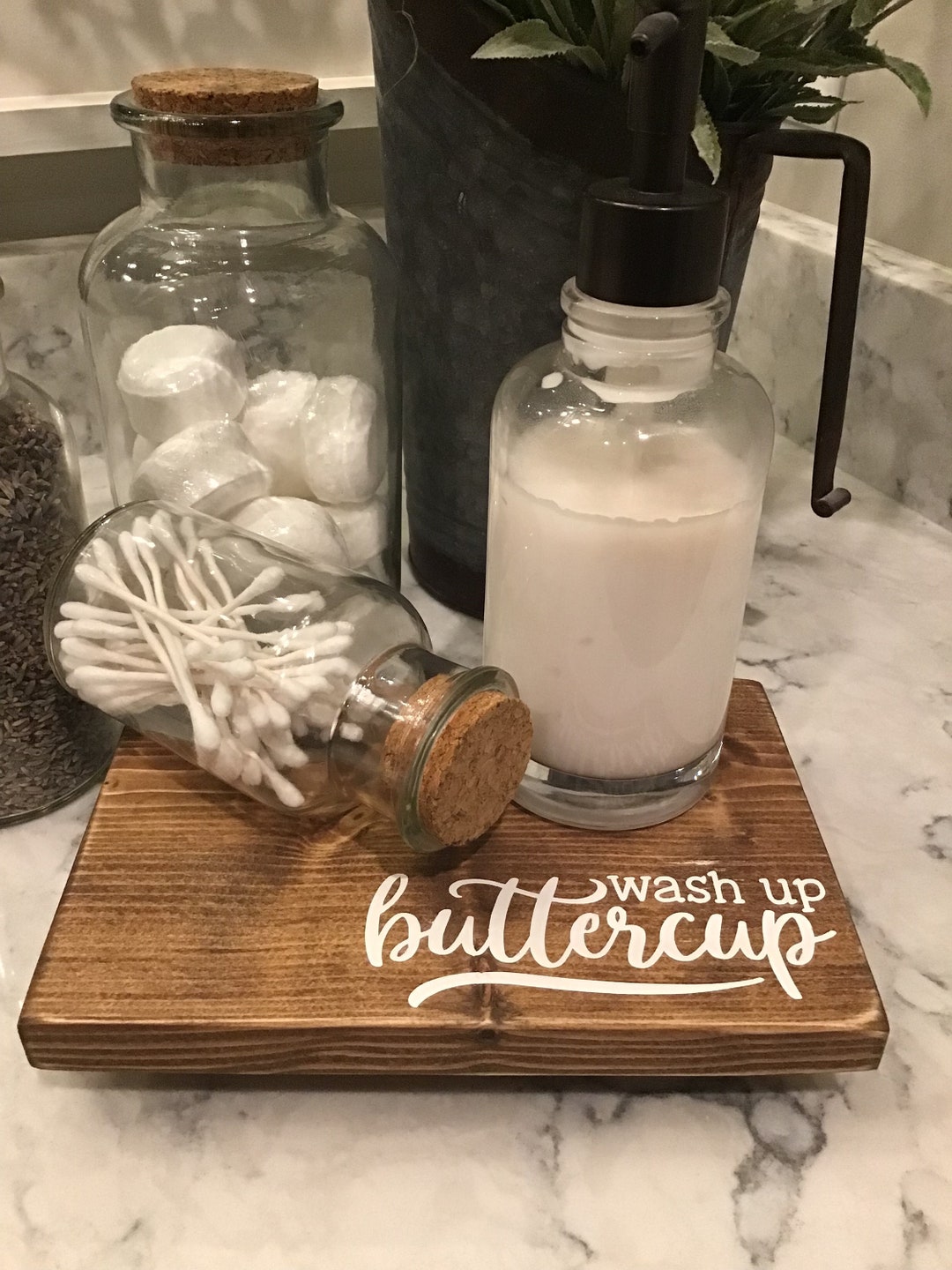 Farmhouse Wood Soap Stand "wash up Buttercup" (early American)| Wood ...