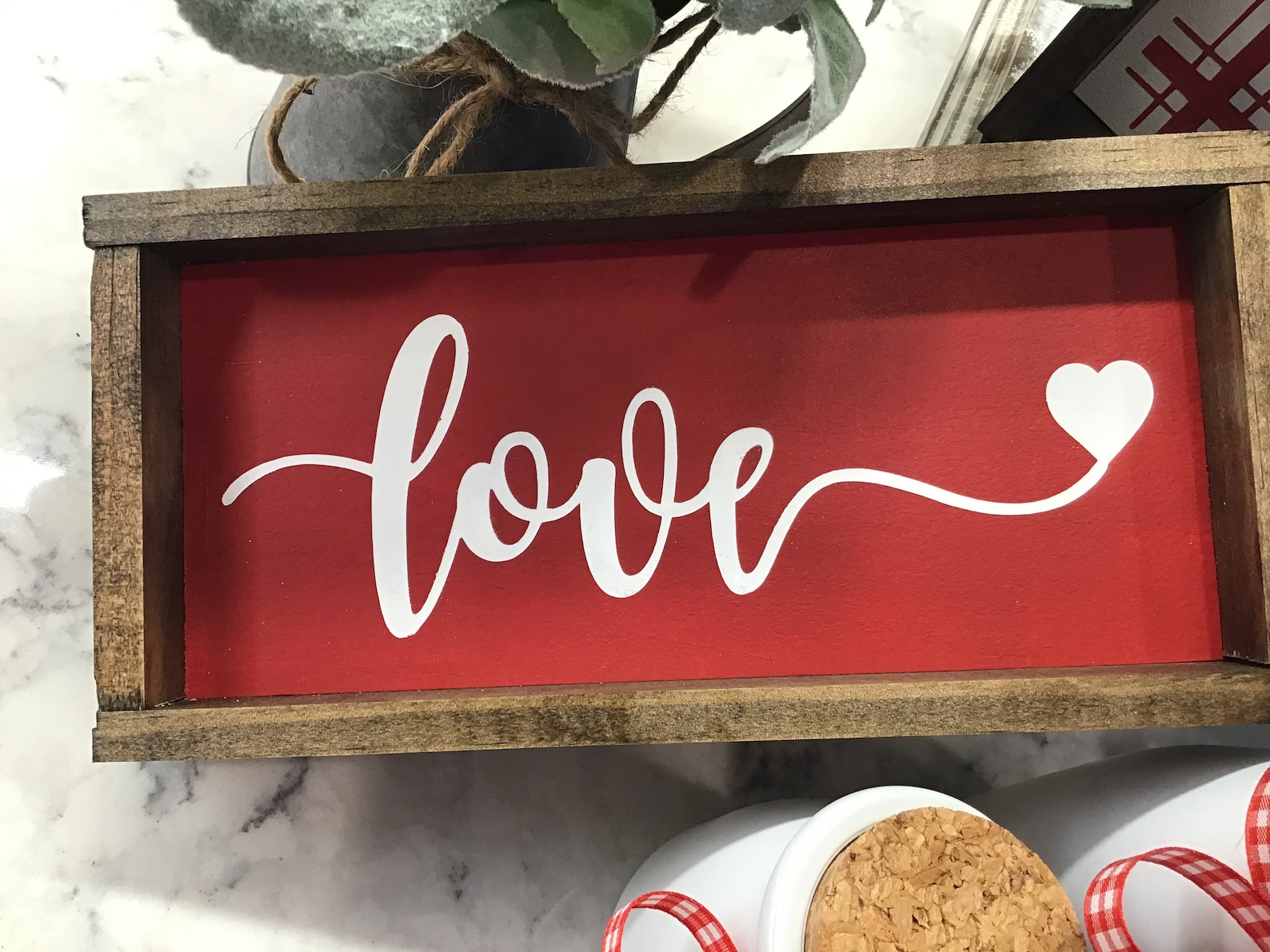 Mini Valentines Day Sign LOVE HEART Small Sign Tier Tray - Etsy