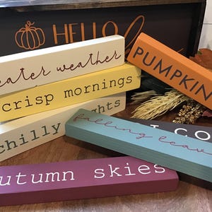 Fall Wood Block Sign | Fall Decor | Shelf Sitter Sign | Fall Tiered ...