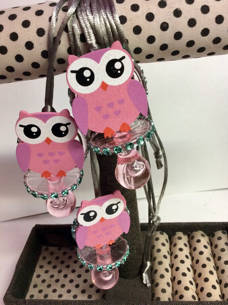 Owl Pink With Mint Baby Shower Pacifier/owl Pink Baby Shower - Etsy
