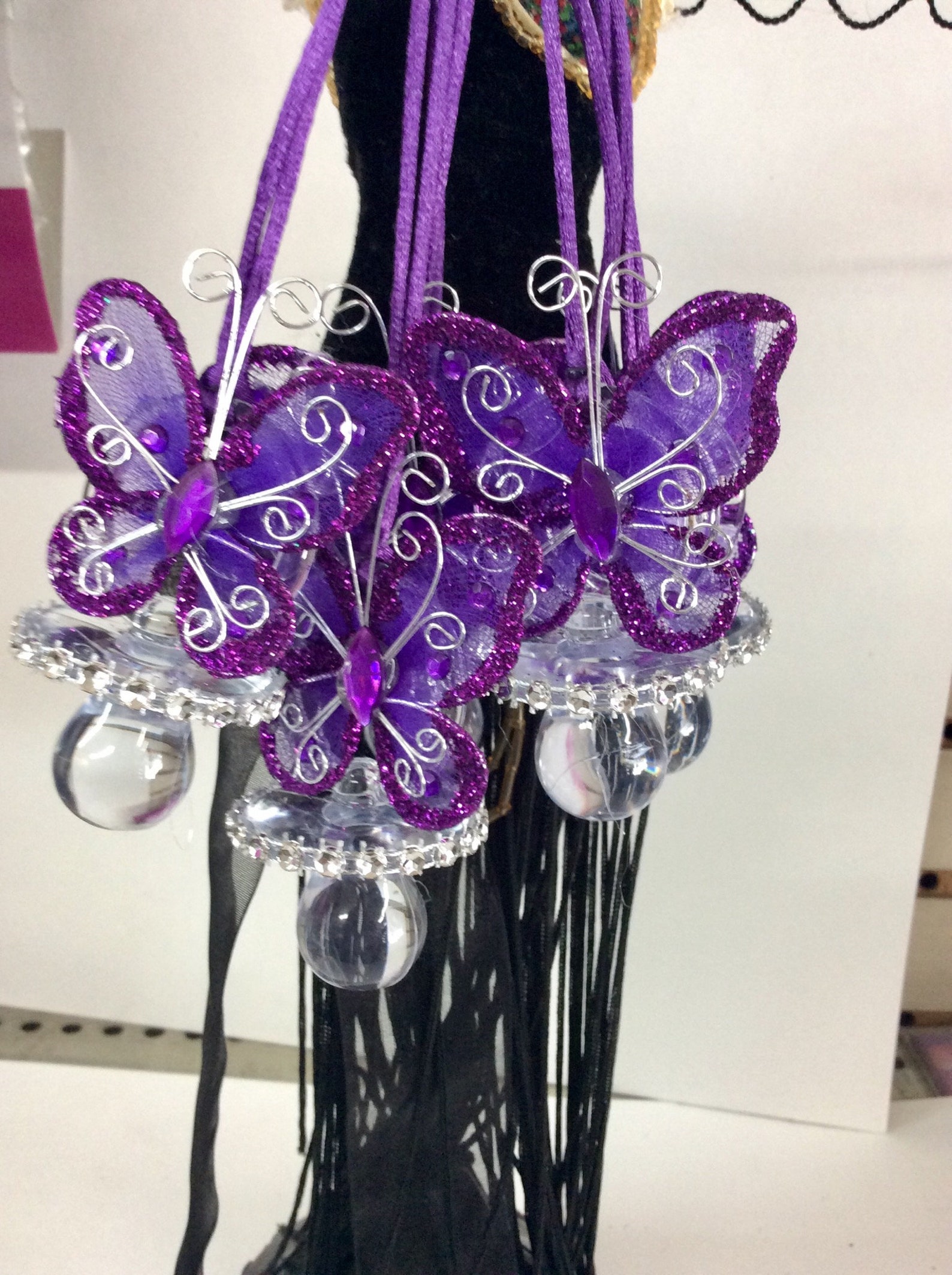 Butterfly Purple Baby Shower Pacifier/butterfly Purple Baby Shower ...