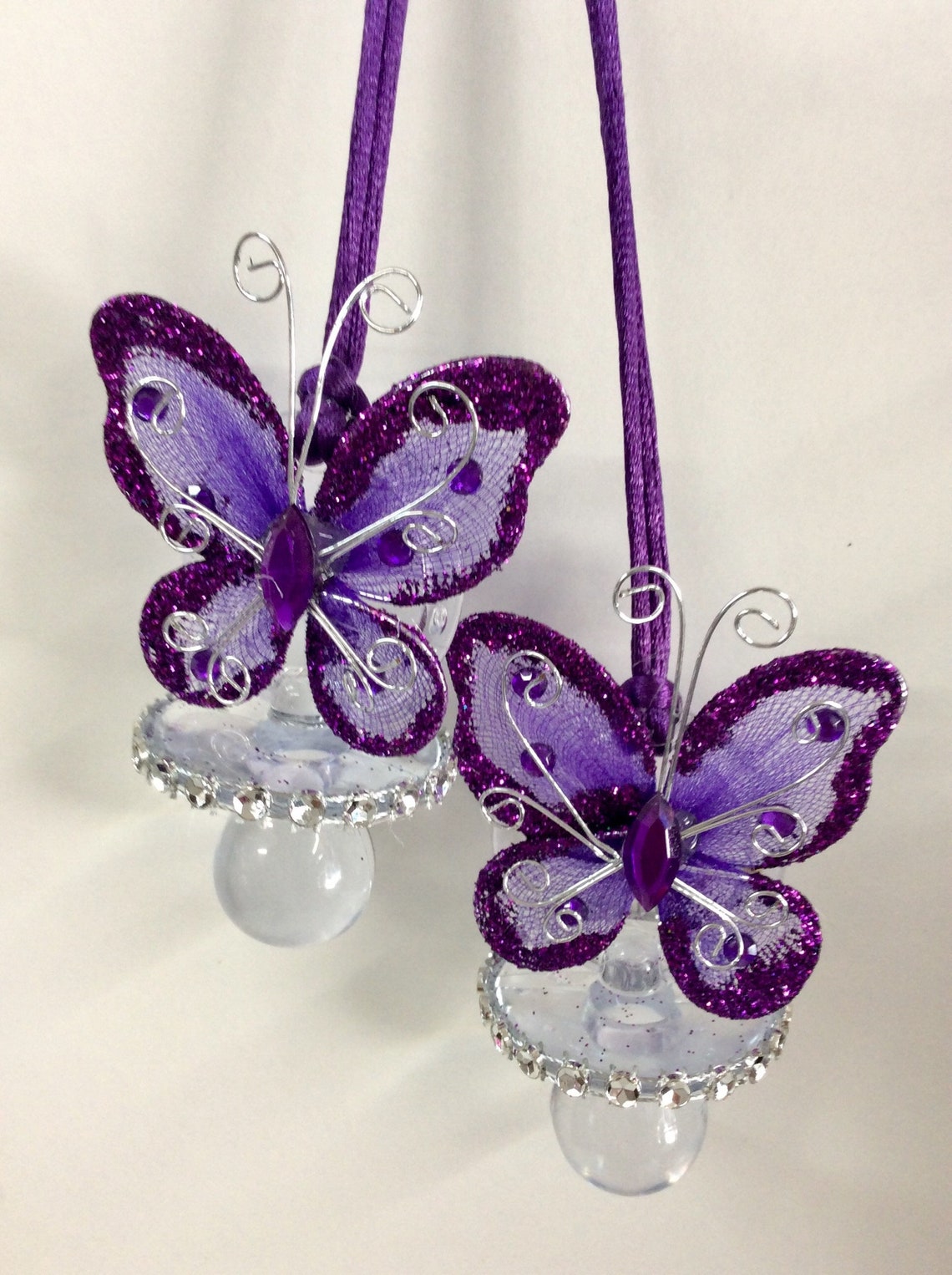 Butterfly Purple Baby Shower Pacifier/butterfly Purple Baby Shower ...