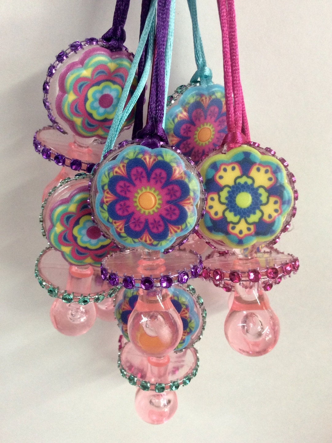 Flowers Baby Shower Pacifier/flowers Baby Shower Favors/flowers Baby ...