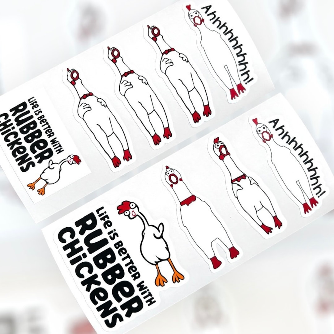 Rubber Chicken White Vinyl Sticker Bumper Sticker Decal - Etsy