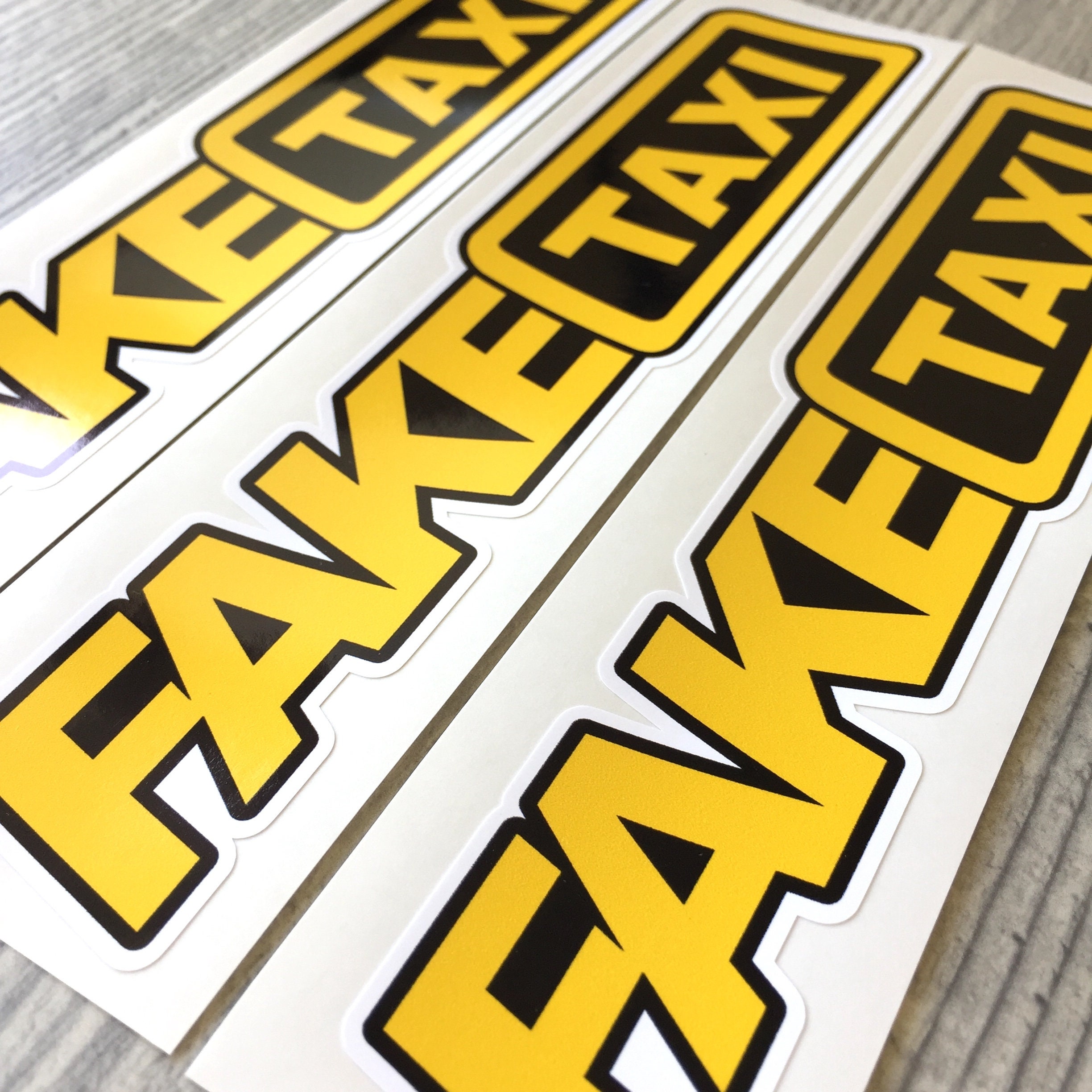 3pcs Fake Taxi Funny Vinyl Sticker Stickers voor grap / auto - Etsy ...