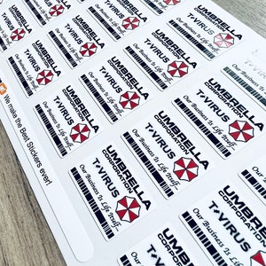 Resident Evil Umbrella Corporation T-virus Vial Sticker 25x17.5mm - Etsy