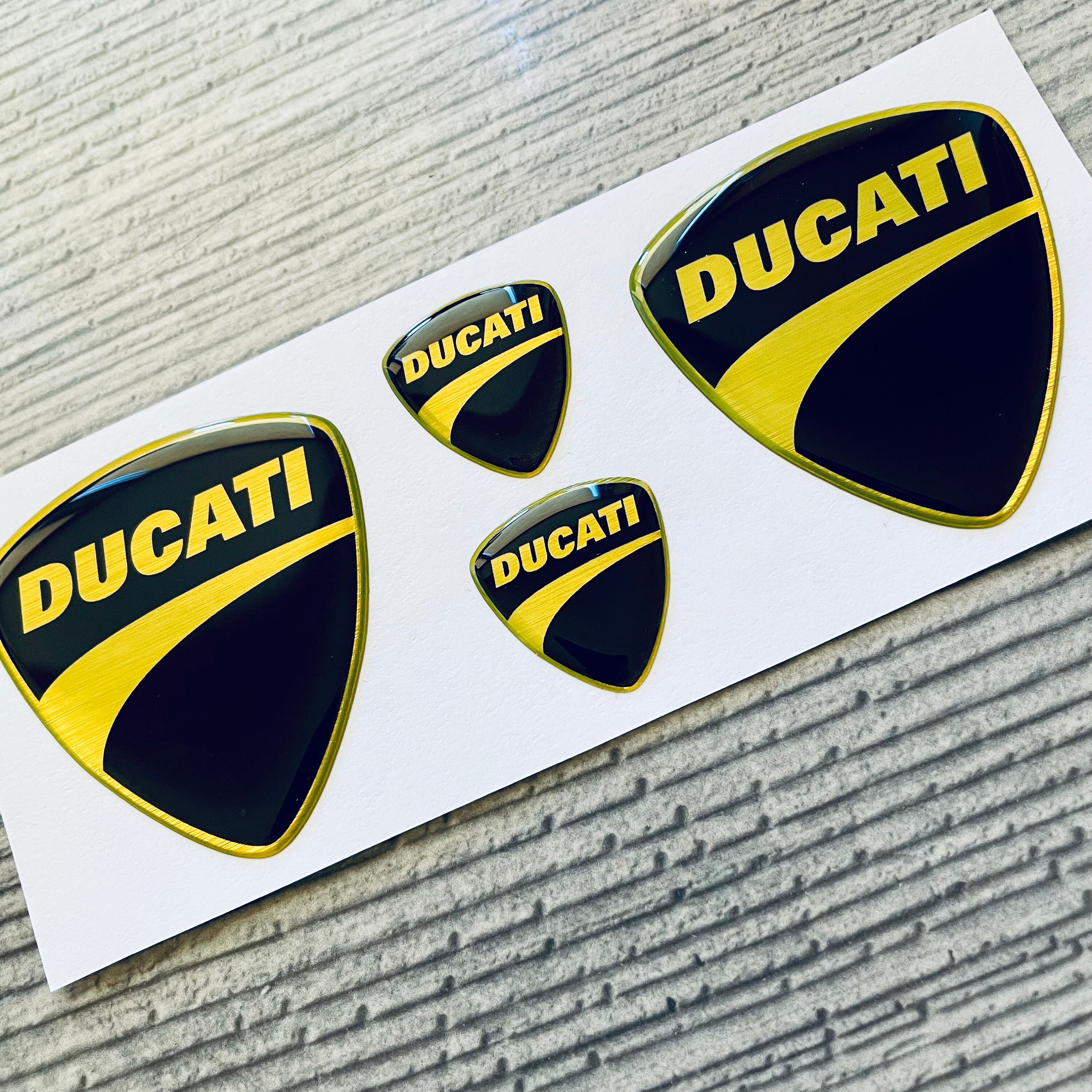 Ducati Yellow 3D Epoxy Resin Domed Emblem Decal Stickers - Etsy
