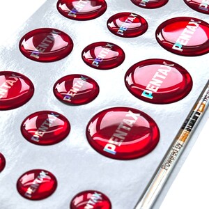 24pcs Red HOLOGRAPHIC CHROME Pentax 3D Domed Stickers - Etsy