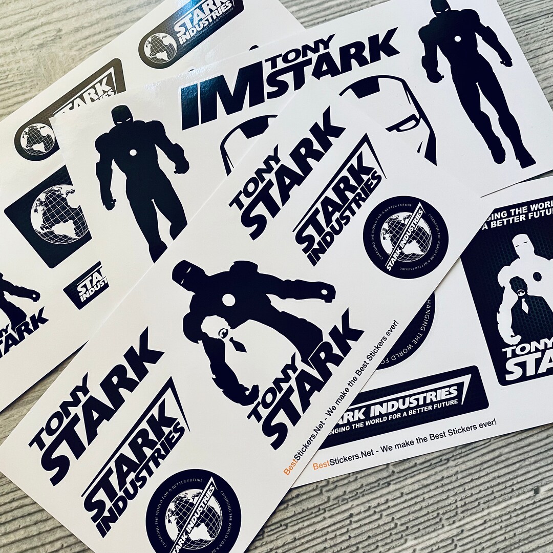 Stark Industries Tony Stark Iron Man Vinyl Stickers Decal 25 Pieces - Etsy