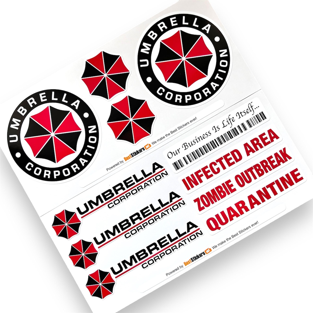 Umbrella Corporation Resident Evil Infected Zombie Vinyl Stickers ...