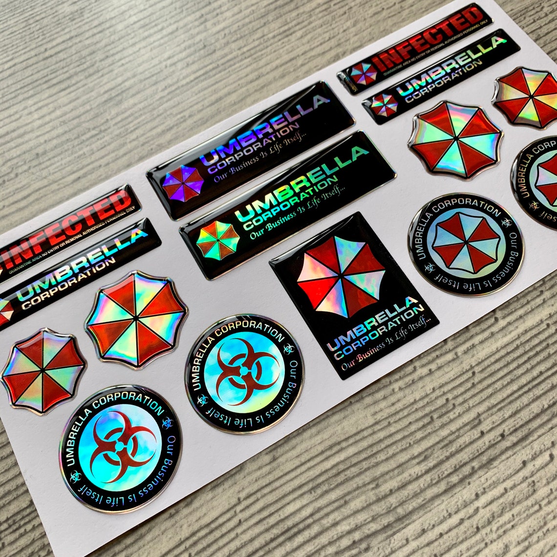 Resident Evil Umbrella Corporation 3d Domed Stickers Printed on ...