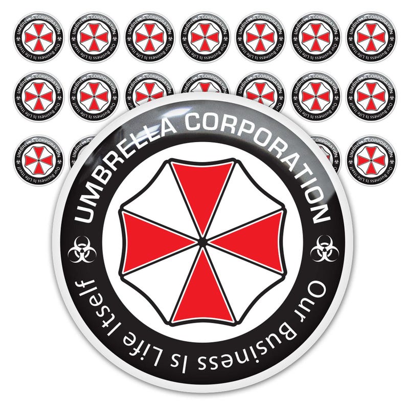 21pc Resident Evil Umbrella Corporation 3d Domed Stickers | Etsy