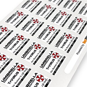 Resident Evil Umbrella Corporation T-virus Vial Stickers 25x17.5mm - Etsy