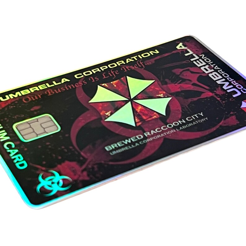 HOLOGRAPHIC Umbrella Corporation Resident Evil Credit Card Skin Cover ...