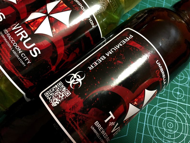 8pcs Umbrella Corporation Resident Evil Beer Custom Bottle Gift Joke ...