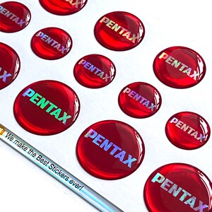 24pcs Red HOLOGRAPHIC CHROME Pentax 3D Domed Stickers - Etsy