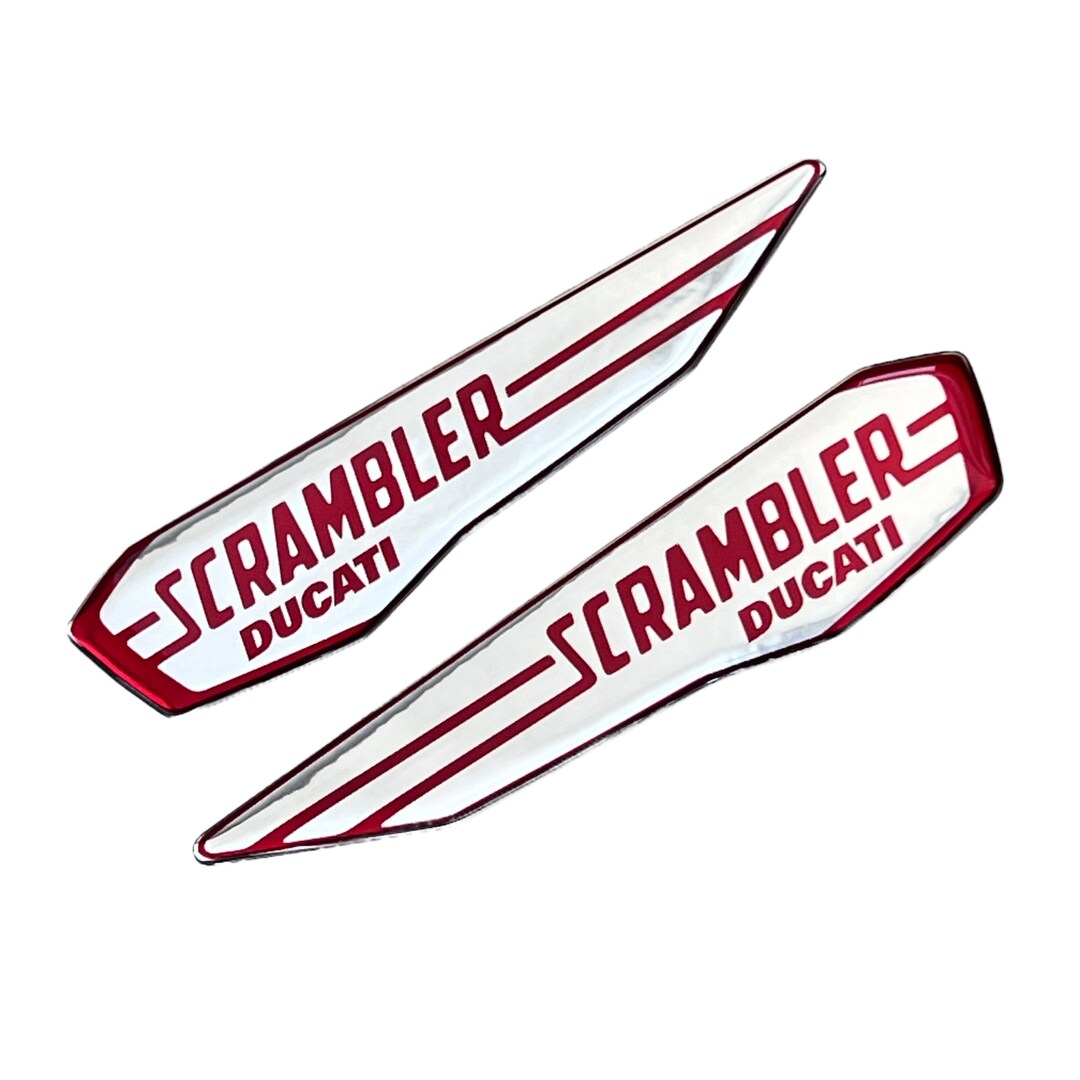 X2 Ducati Scrambler Chrome Red 3d Domed Sticker Emblems - Etsy