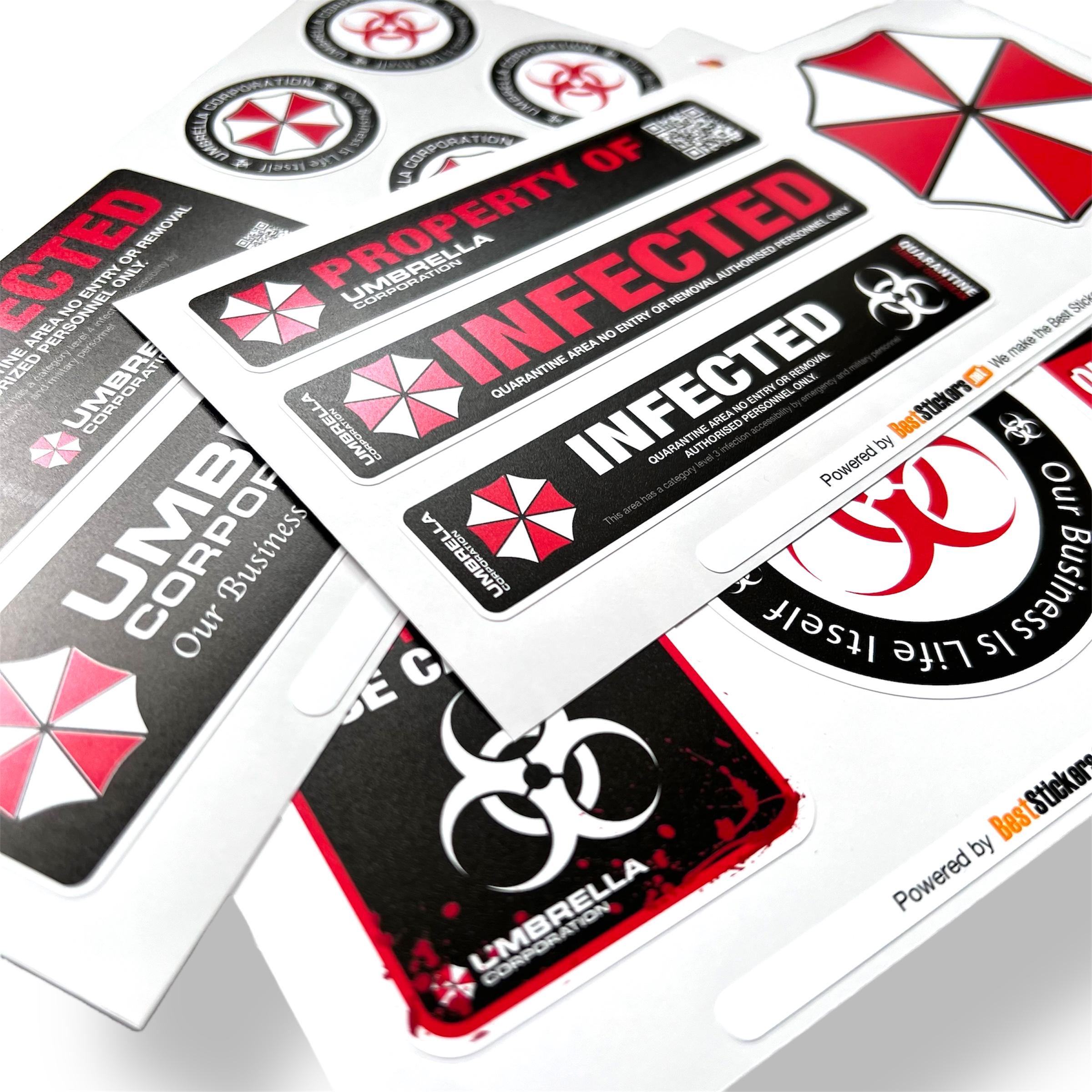 Umbrella Corporation Resident Evil Infected Zombie Vinyl Stickers Decal ...