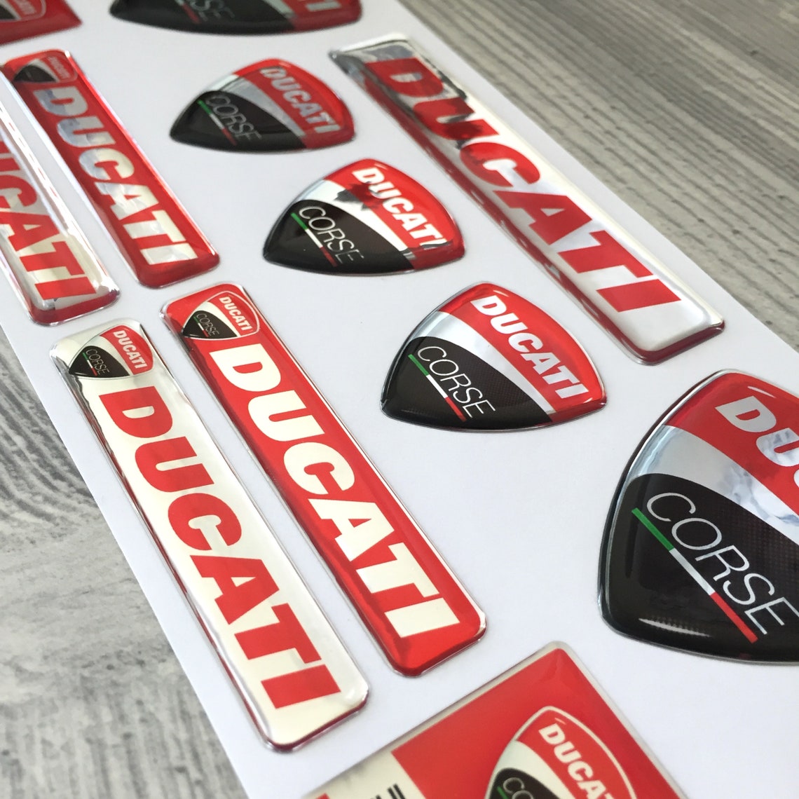 Ducati Corse 3d Epoxy Resin Domed Big Emblem Decal Sticker Set - Etsy