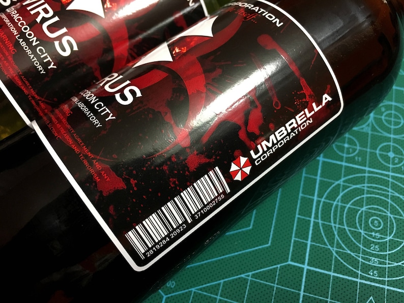 8pcs Umbrella Corporation Resident Evil Beer Custom Bottle Gift Joke ...