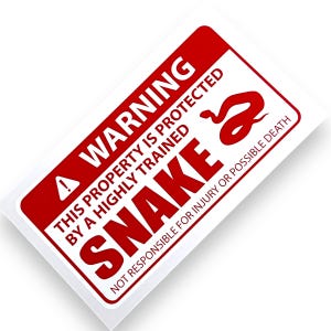 Snake Warning Sign Vinyl Sticker Decal X2 Pieces - Etsy Australia