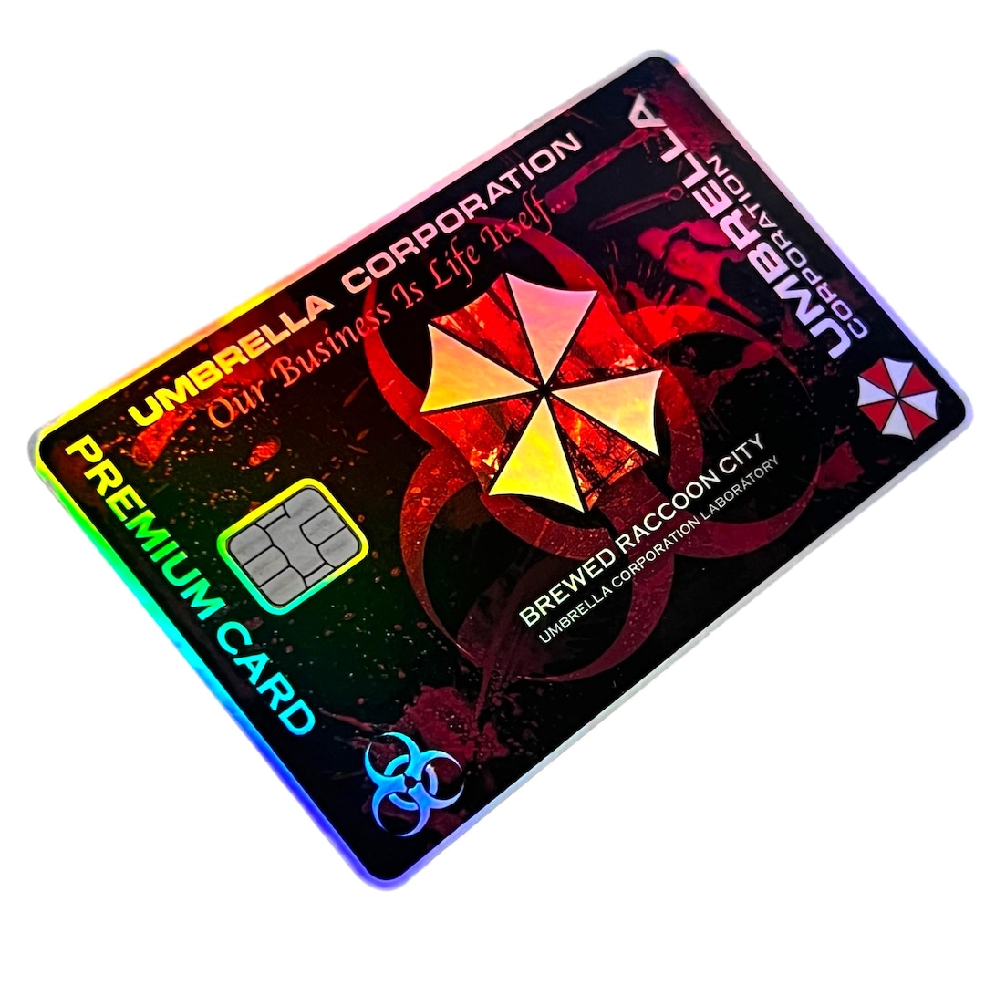 HOLOGRAPHIC Umbrella Corporation Resident Evil Credit Card Skin Cover ...