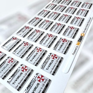 Resident Evil Umbrella Corporation T-virus 3d Domed Stickers 25x17.5mm ...