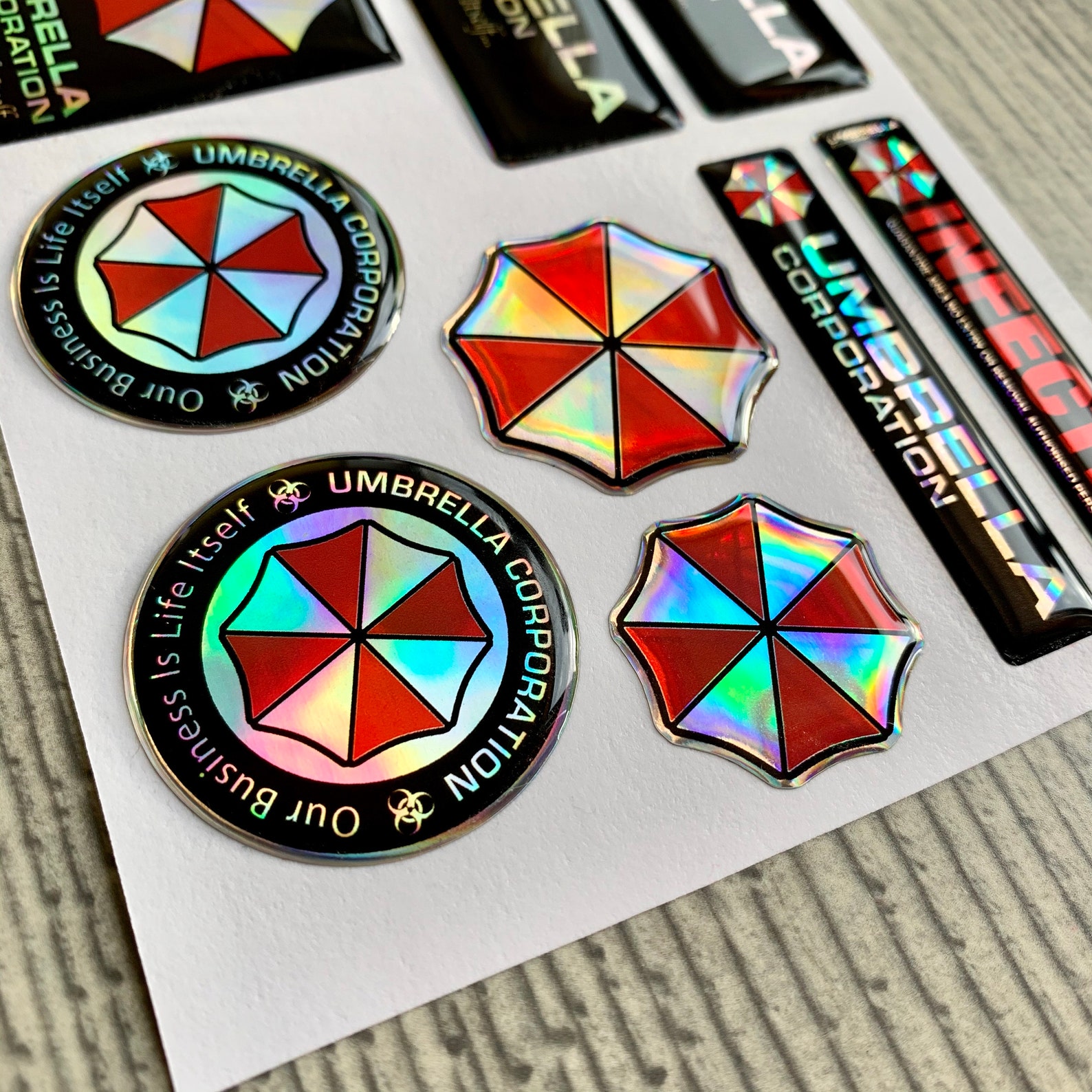 Resident Evil Umbrella Corporation 3d Domed Stickers Printed on ...
