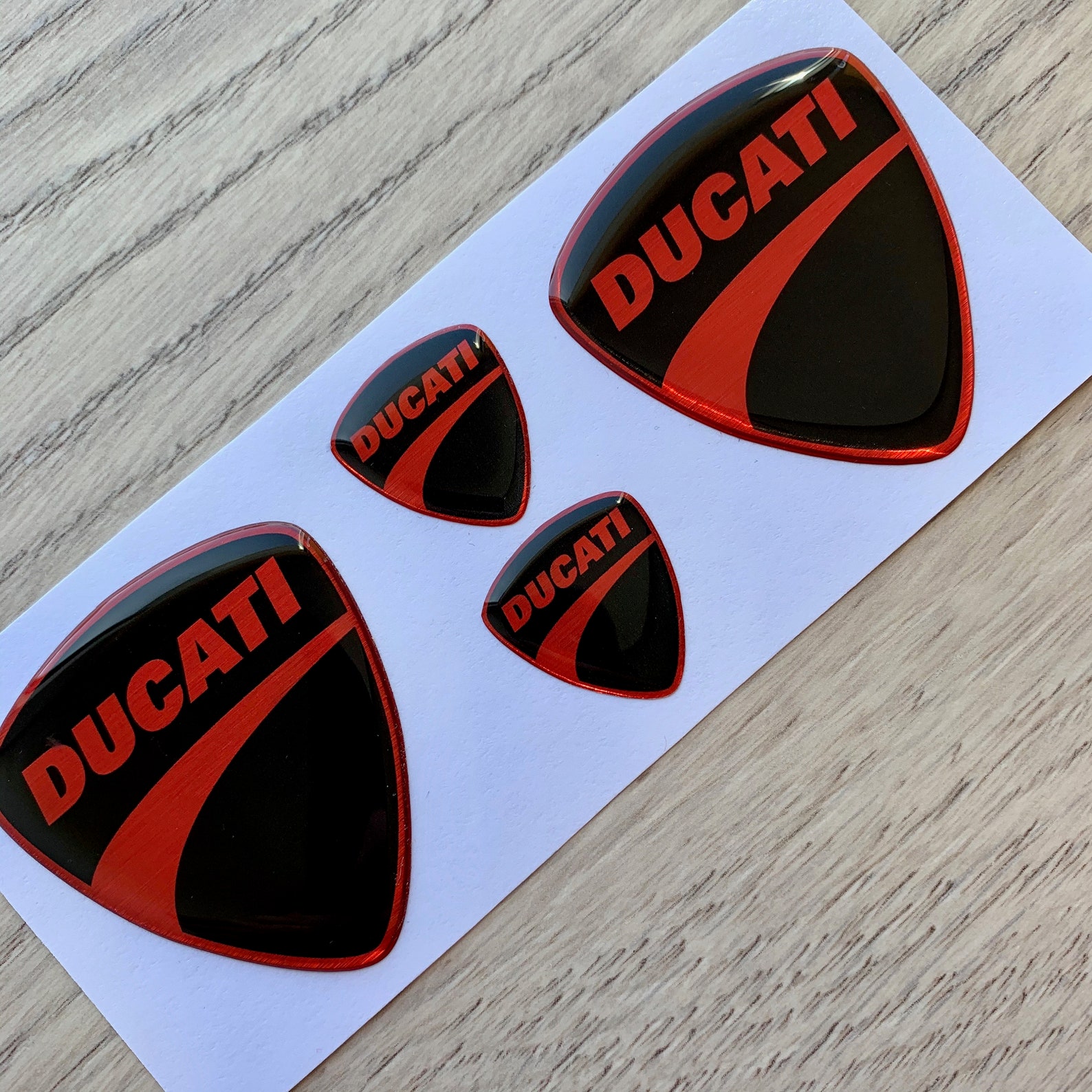 Ducati Red 3D Epoxy Resin Domed Emblem Decal Stickers - Etsy