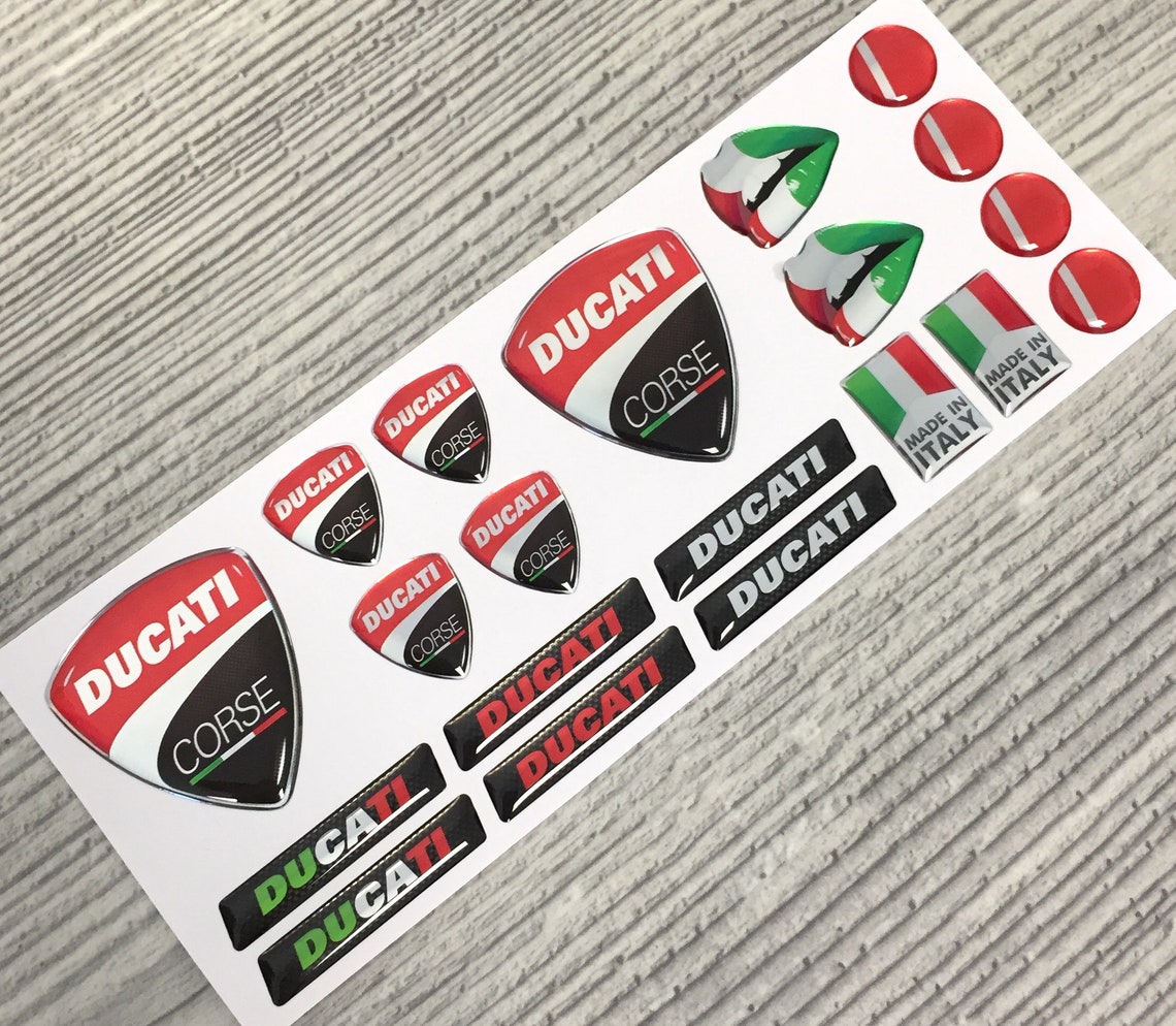 Ducati 3d Epoxy Resin Domed Emblem Decal Stickers | Etsy